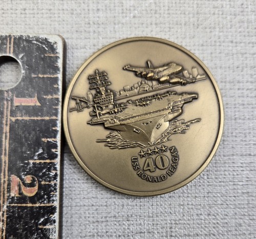 USS Ronald Reagan CVN 76 Challenge Coin Peace Through Strength CVN76 | eBay