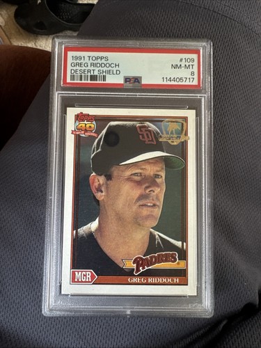 1991 Topps Desert Shield #109 GREG RIDDOCH PSA 8 PADRES | eBay