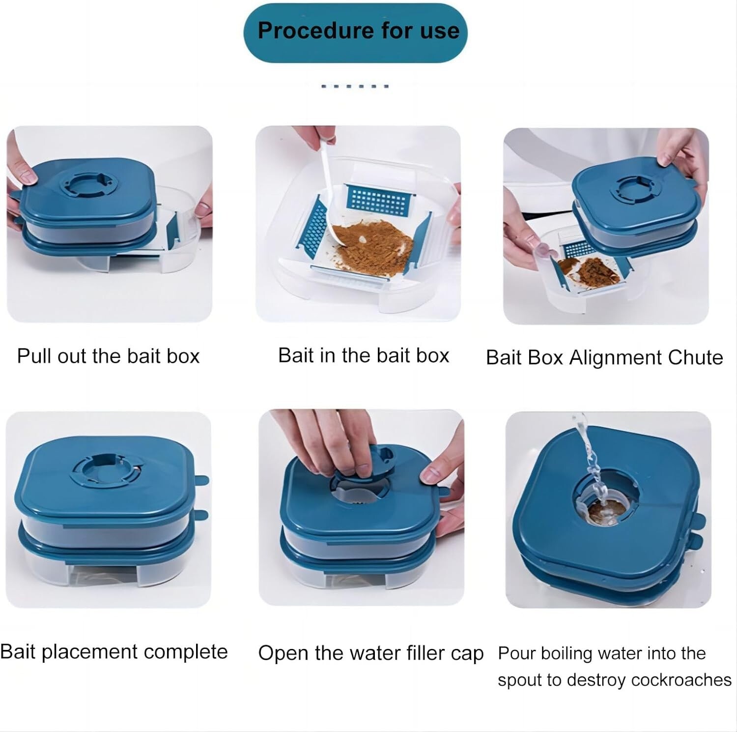 New Roach Trap Box Cockroach Killer Indoor Home Reusable Double Layer ...