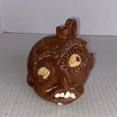 Faye Fred Jug Face Jug Folk Art Pottery 5 Inches Tall | eBay