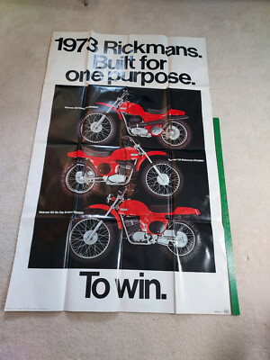 1973 Rickman Motorcross Motorcycle Showroom Advertising Poster 57.75 x ...