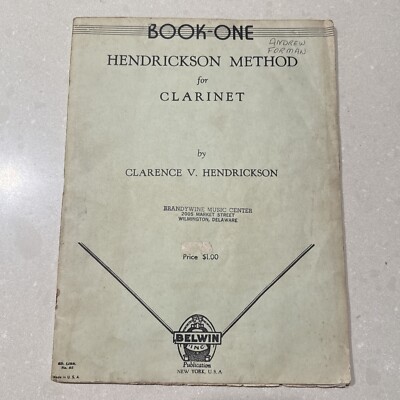 Vintage Hendrickson Method for CLARINET Book One Belwin Inc | eBay