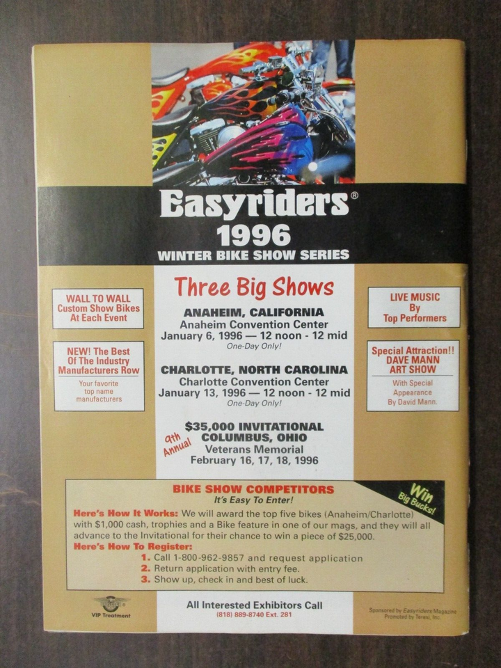 EASY RIDERS MOTORCYCLE MAGAZINE #269 NOVEMBER 1995 LACONIA GAMBLING ...