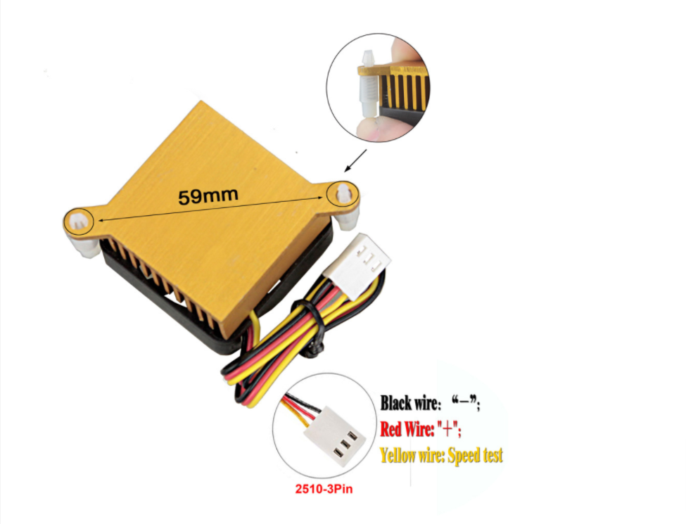 G5 40mm 4010 Aluminum Computer Case Fan with heatsink | 12V DC ...