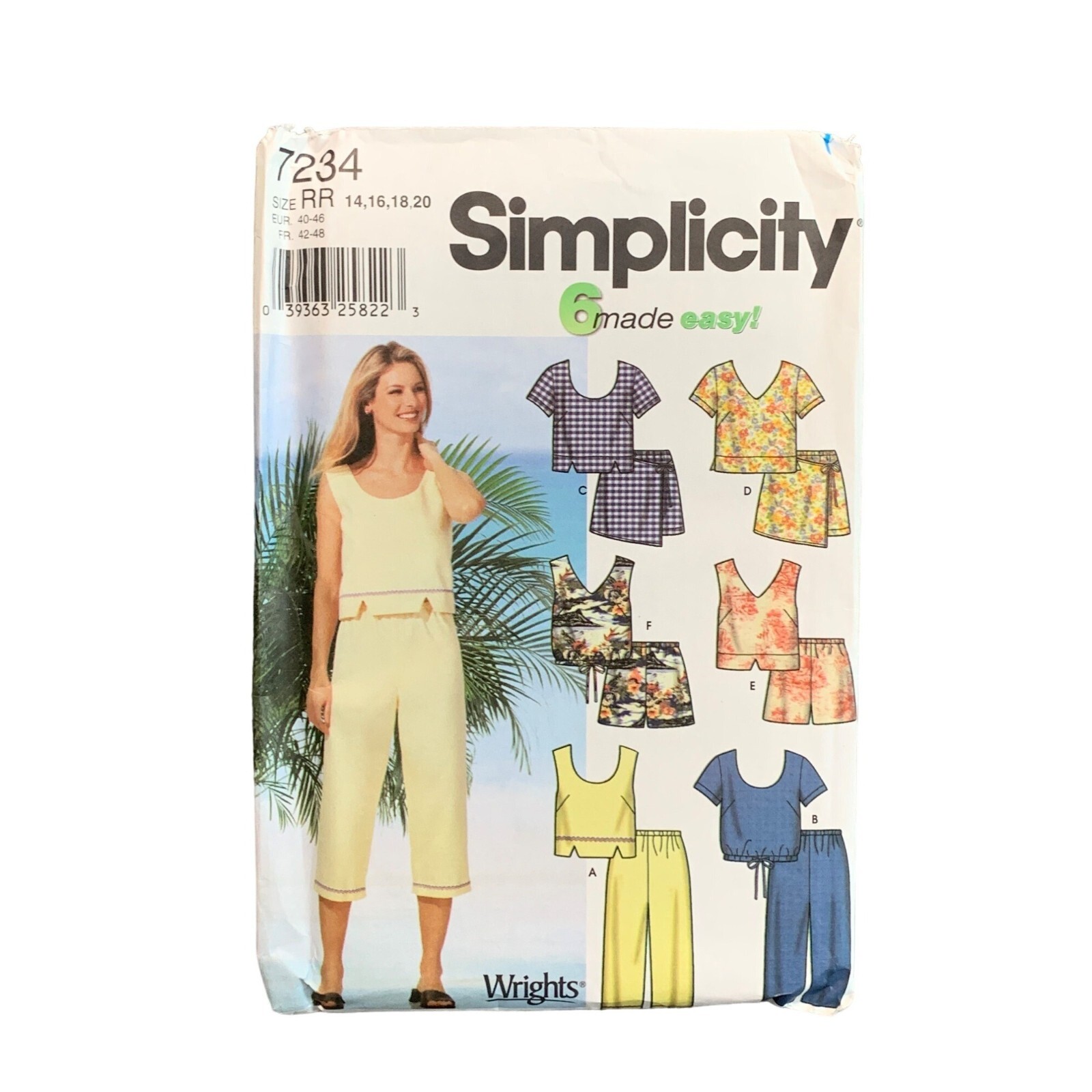 Simplicity Sewing Pattern 7234 Size 14-20 Womens Tops Pants Set | eBay