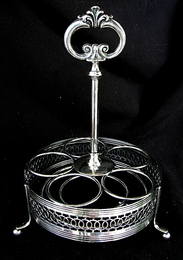 ANTIQUE SILVER CASTOR SET *SP w 5 ORIGINAL BOTTLES* VERY NICE c.1900 | eBay