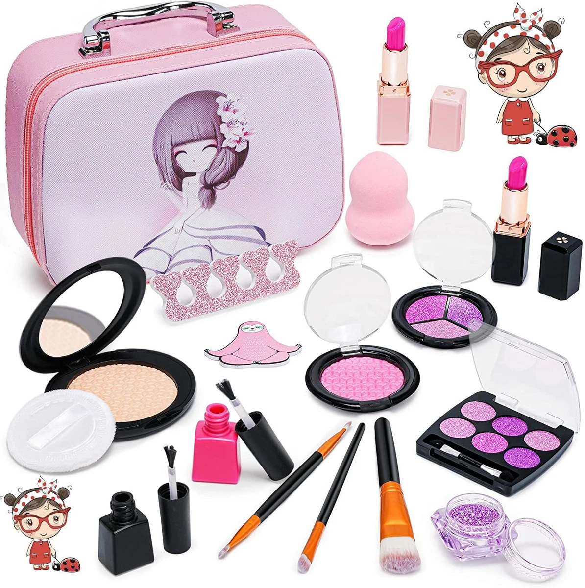 Pretend Play Makeup Set For Girls Ages 3-5 With Car Key Pretend Makeup ...