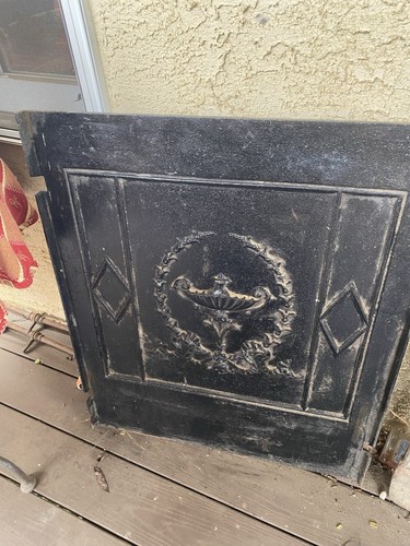 Antique Architectural Salvage Cast Iron Fire Back Plate Architectural ...