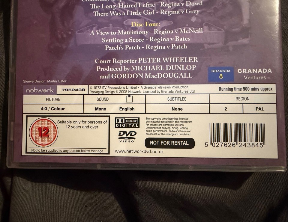 CROWN COURT VOLUME THREE - 4 DISC DVD BOX SET - NETWORK - VOLUME 3 ...