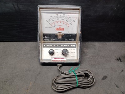 Proto Dwell Tachometer Analog Meter Model DT-40 with 2 Probe Clips ...