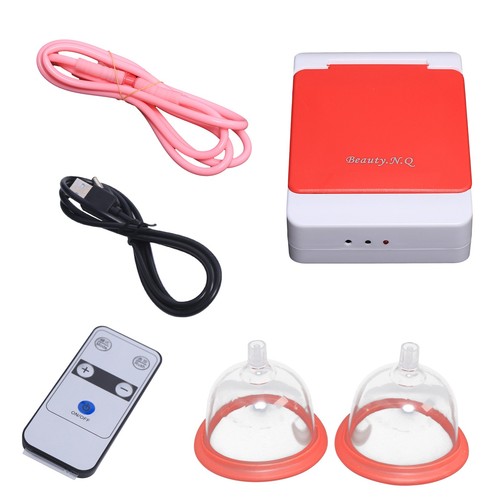 Breast Double Cup Vacuum Pump - Rechargeable Massage Device for ...