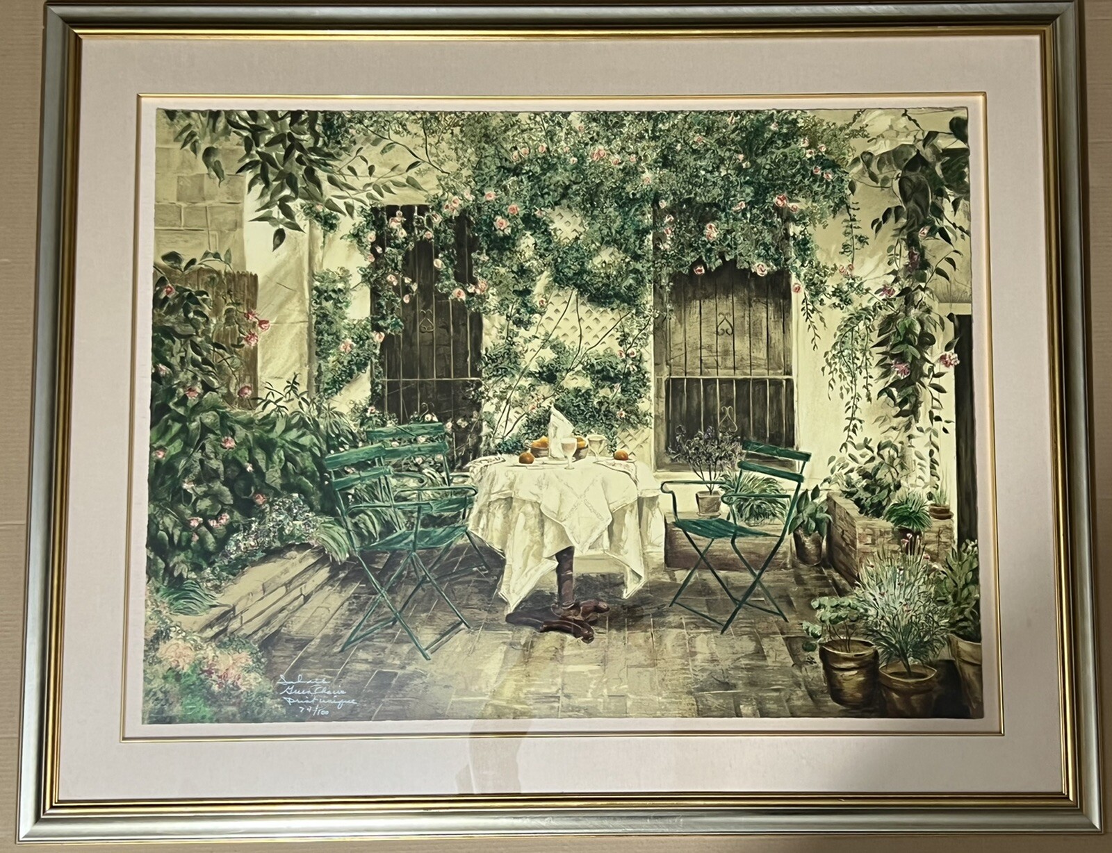 Susan Sahall, Green Chairs, Lithograph, signed and numbered 74/100 in ...