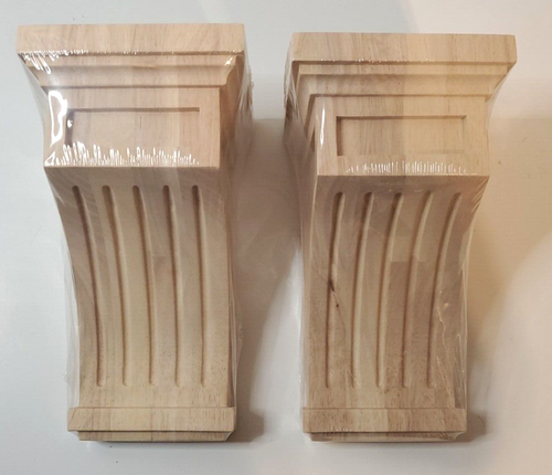 PAIR Ekena Millwork COR05X05X10FLRW Fluted Wood Corbels 5 1/2"W x 5 1/2 ...