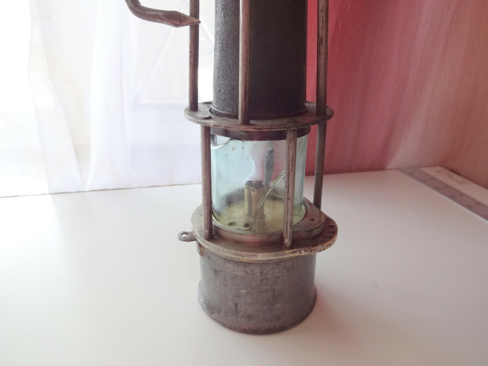Original Antique Steel Coal Miners Oil Lamp with Hook | eBay
