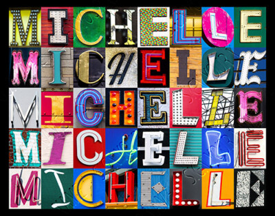 MICHELLE Name Poster featuring photos of actual sign letters | eBay