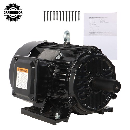 5 Horsepower Electric Motor 184T Frame TEFC 230/460 Volt 3 Phase 1800 ...
