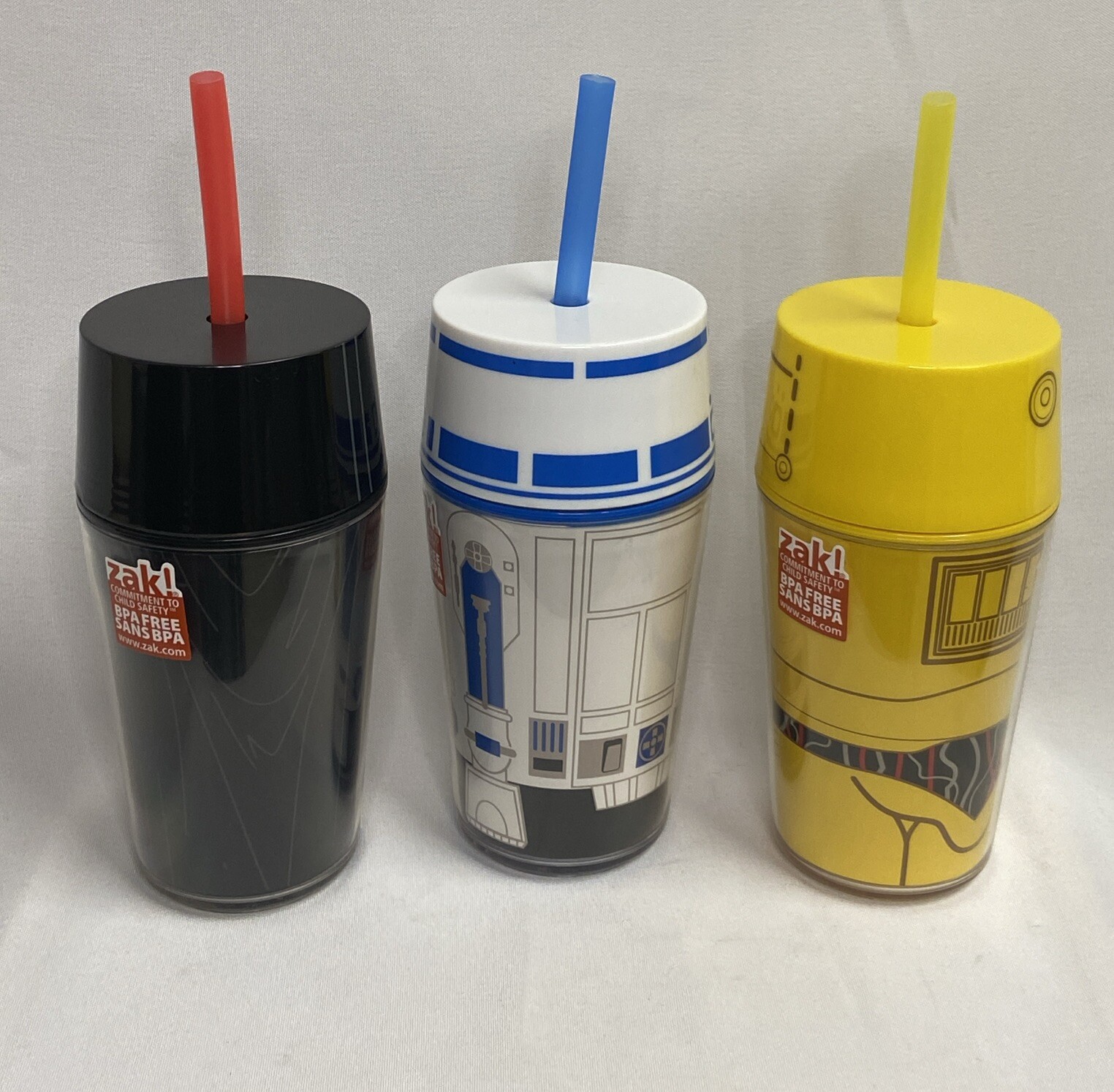ZAK! Star Wars Plastic Travel Cup Tumbler w/ Straw NWT Darth Vader R2D2 ...