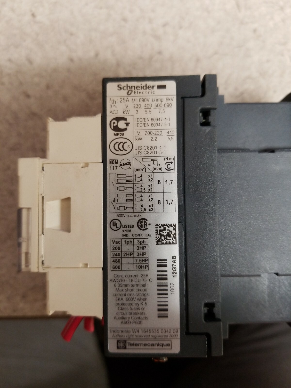 Schneider Electric Telemecanique Contactor LC1 D12. (A-3) | eBay