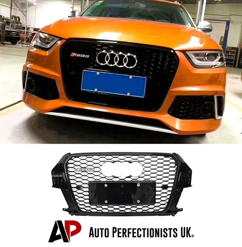 Audi RSQ3 Style Q3 SQ3 Front Main Grille Gloss Black Honeycomb Mesh ...