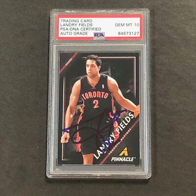 2013-14 Panini Pinnacle #200 Landry Fields Signed Card AUTO GRADE 10 ...