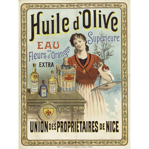 Champenois Superior Olive Oil French Advert Extra Large Art Poster ...