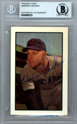 Warren Hacker Autographed 1953 Bowman Reprint Card #144 Cubs Beckett ...