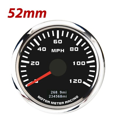 W PRO 52mm 2-1/16" GPS Speedometer 120 MPH Waterproof For Car Marine ...