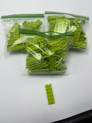 Lego Large Lot 130 Light Green Flat plates 2x6 Free Shipping | eBay