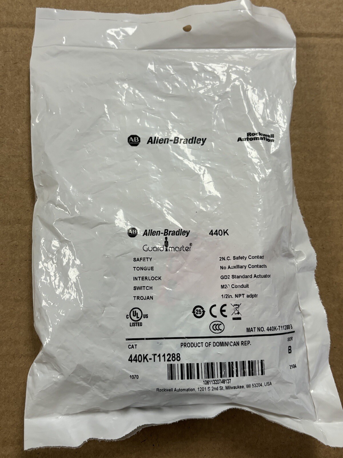 440K-T11288 Allen bradley Tongue Interlock, Trojan T15, GD2 Metal Head ...