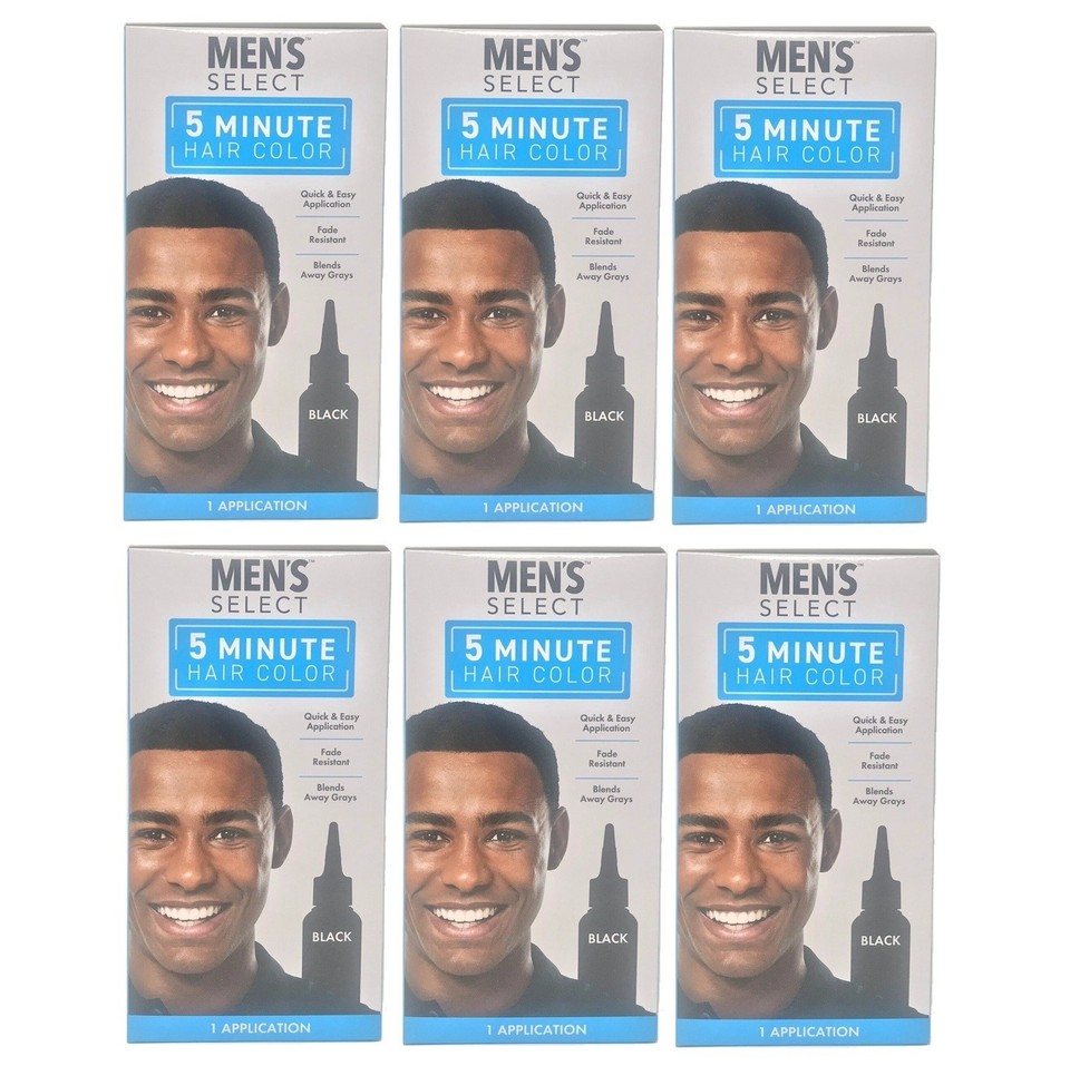 6pk Men's Select Hair Color Dye 5 minute Dark Brown and Black | eBay