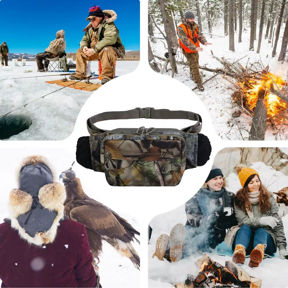 Hand Muff Pouch Fleece Muff Winter Hand Warmer With Pocket Waist Pouch ...