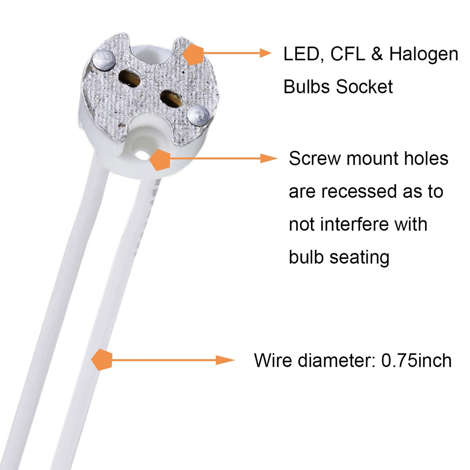 MR16 GU5.3 LED Holder Lamp Socket, 10Pcs Halogen Light Bulb Ceramic ...
