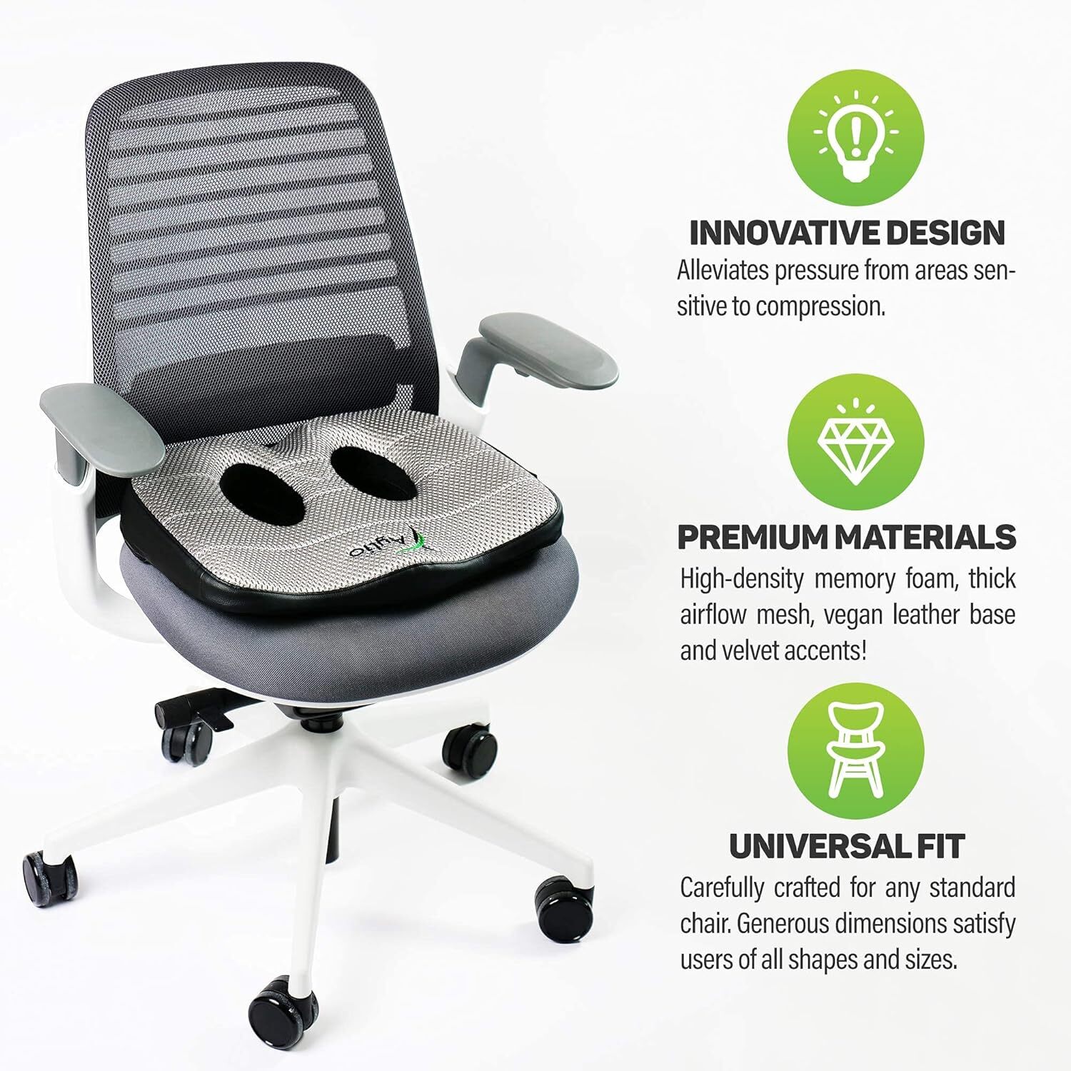 Socket Seat Cushion for Sit Bone and Back Pain Relief Butt Tailbone Hip ...