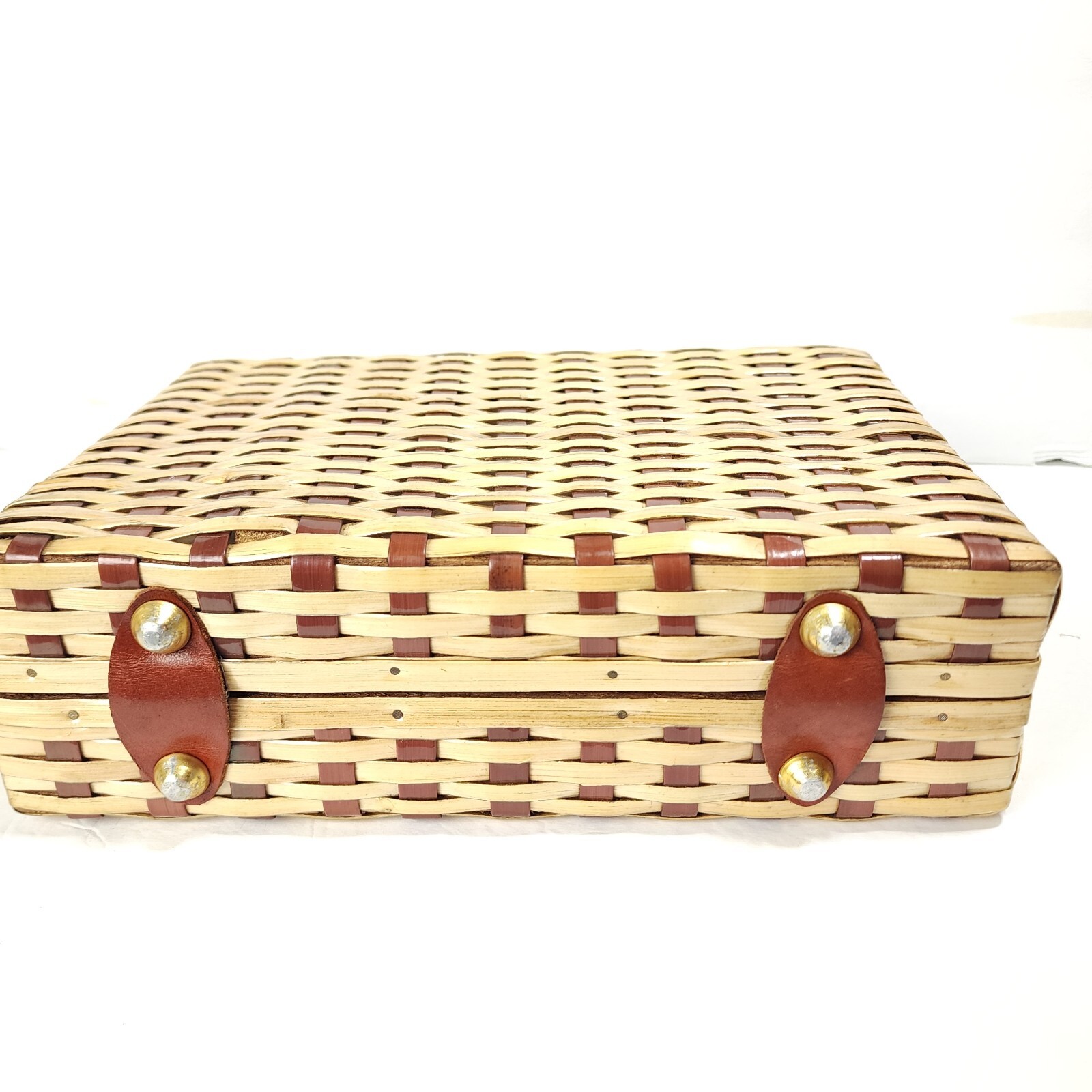 Vintage Wicker Woven Rattan Hinged Box Purse Handbag … - Gem