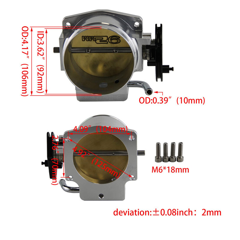 92MM Throttle body+TPS IAC+Adapter Plate For Chevy GM Gen III LSX LS ...