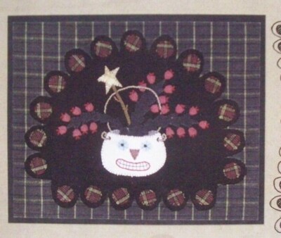 Merry Christmas Cactus in snowman pail Mini Penny rug wool embroidery ...