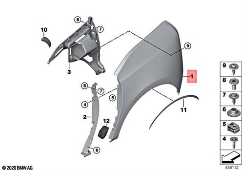 Genuine BMW I I3 I01 i3 120Ah Rex 60Ah 94Ah Left Rear Side Panel ...