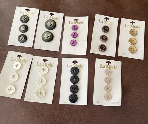 9 Cards Vintage La Mode Buttons 28 Buttons | eBay