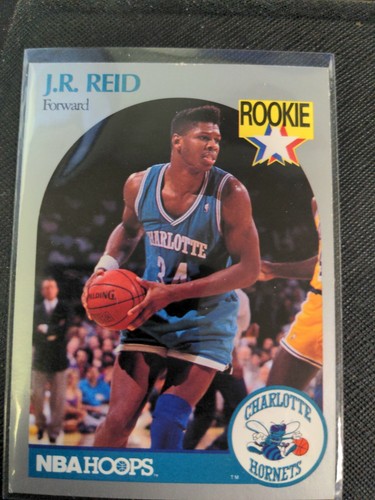 1990-91 NBA Hoops Rookie RC Card #57 J.R. Reid Charlotte Hornets | eBay