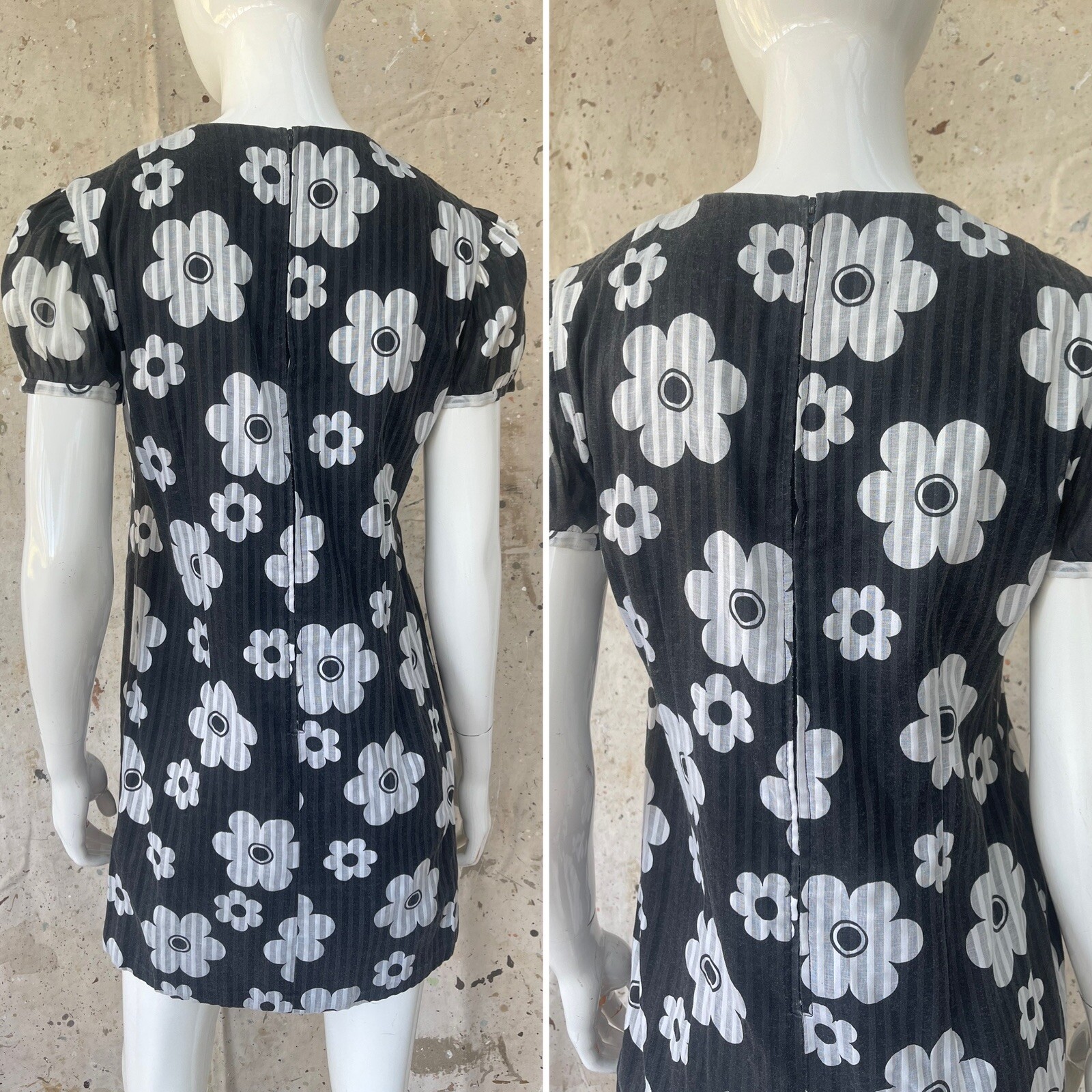 Vintage 1960’s Mod Pop Art Daisy Print Mini Dress, Sm… - Gem