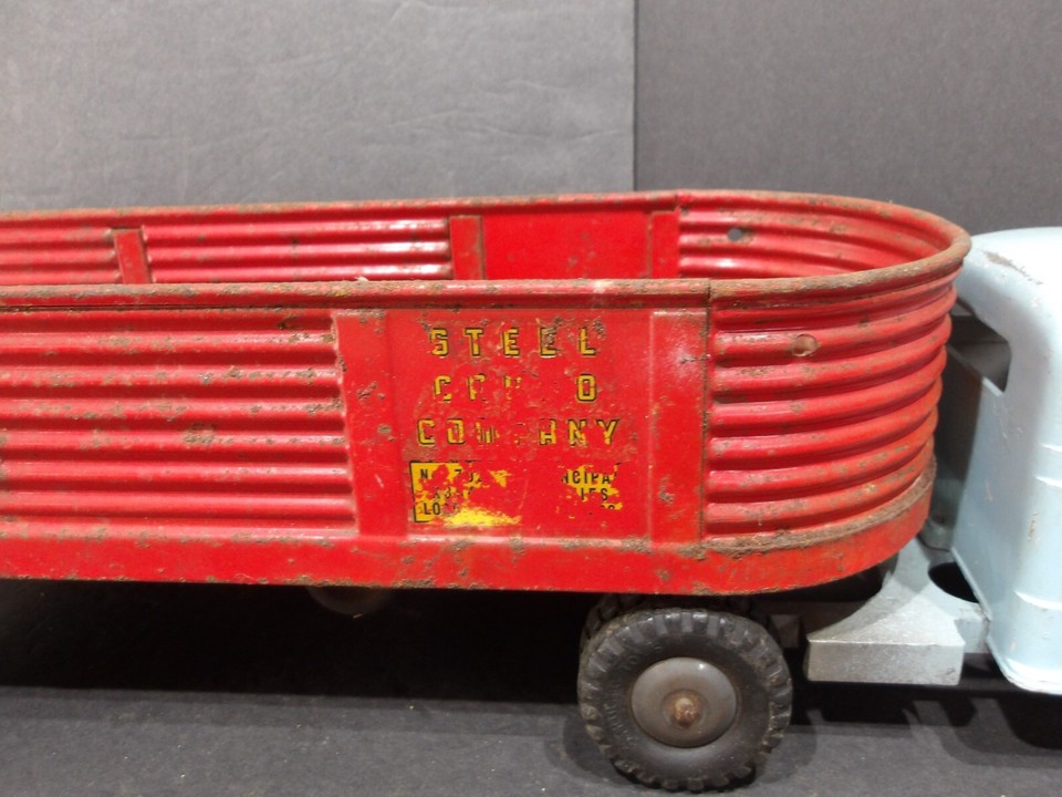 Vintage Structo Steel Transport Truck C-3044 & Trailer Pressed Steel ...