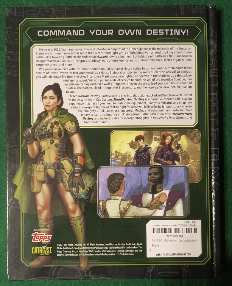 BattleTech: Mechwarrior - Destiny Book Miniatures/RPG Catalyst Game ...