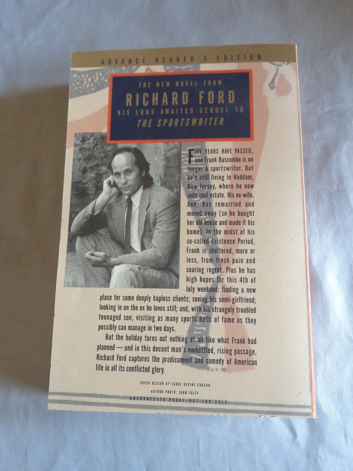 Independence Day Richard Ford SIGNED 1995 Advanced Reading Copy ...