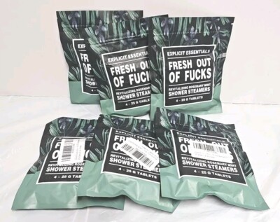 Lot Of 6 Explicit Essentials Shower Steamer Fresh Out Of F*#ks Rosemary Mint New | eBay