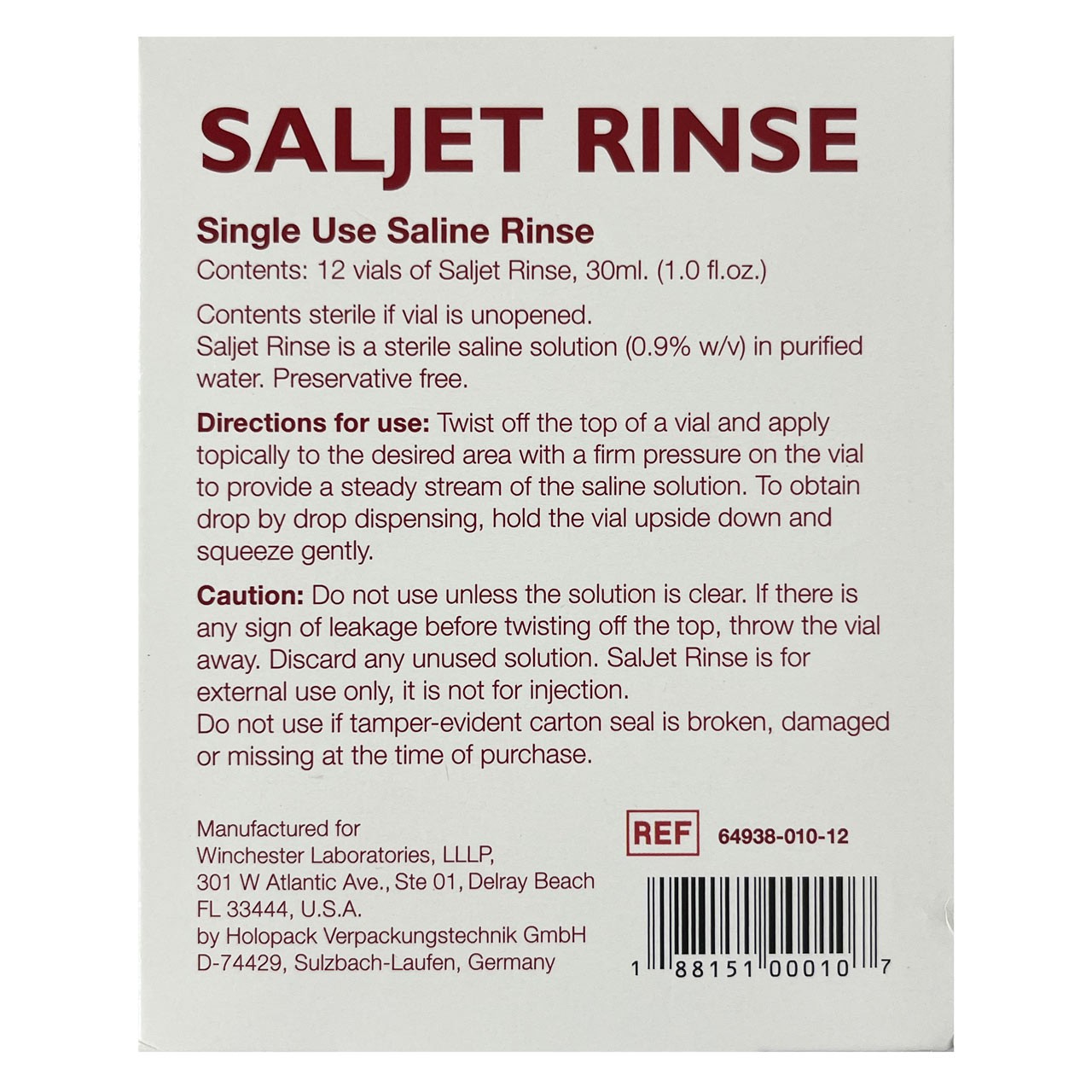 Saljet Rinse 0.9% Sterile Saline Solution (12-Pack) | eBay