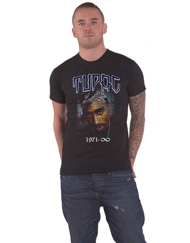Tupac T Shirt 2PAC Mural 1971 Logo new Official Mens Black | eBay