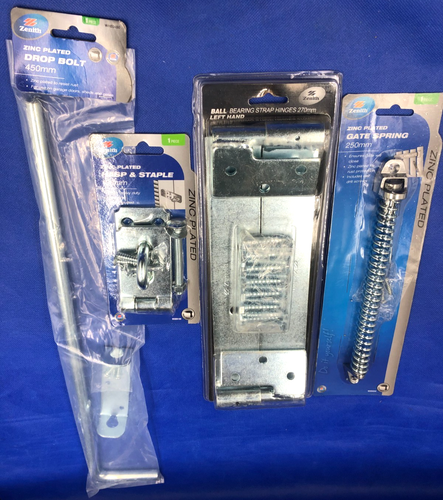 Zenith Gate Set - Ball Bearing Hinges + Pad Bolt + Drop Bolt + Gate ...