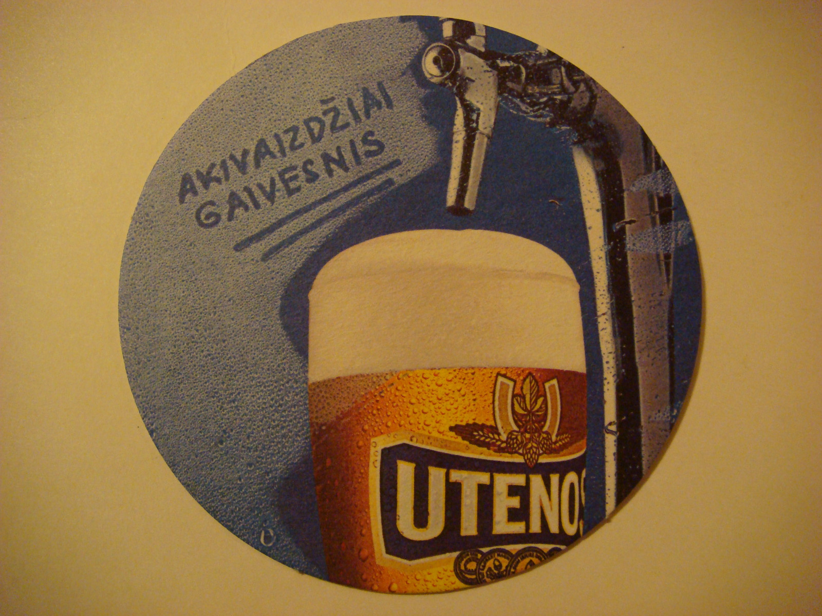 Beer Coaster ~ Utenos Alus Brewery ~ ~ Utena, Lithuania Brewery; Keg ...