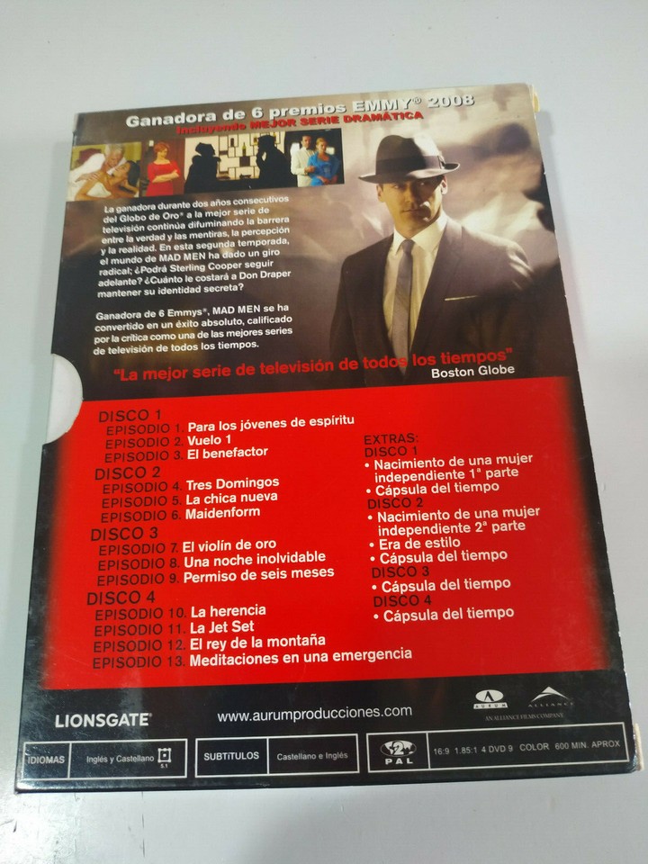 Mad Men Season 2 Complete - 4 X DVD Spanish English | eBay