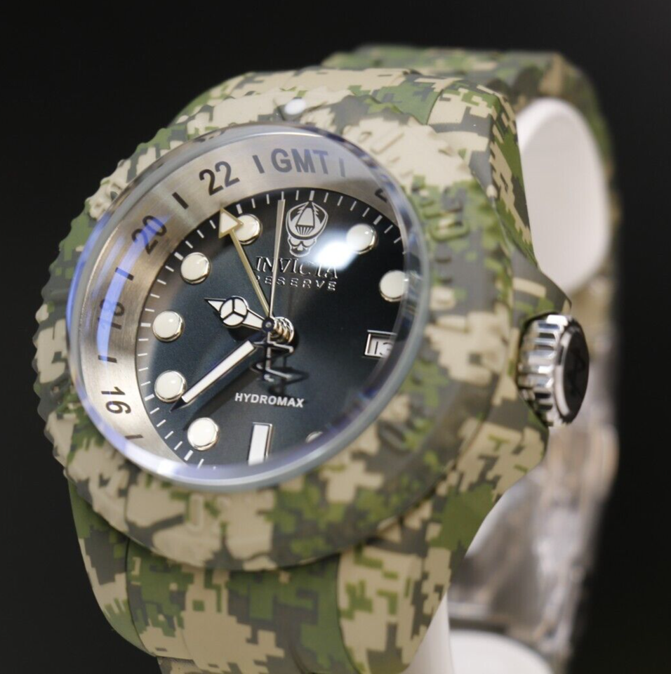 Invicta Reserve Hydromax Swiss Ronda Camo 52mm, Steel, Aqua Plating ...